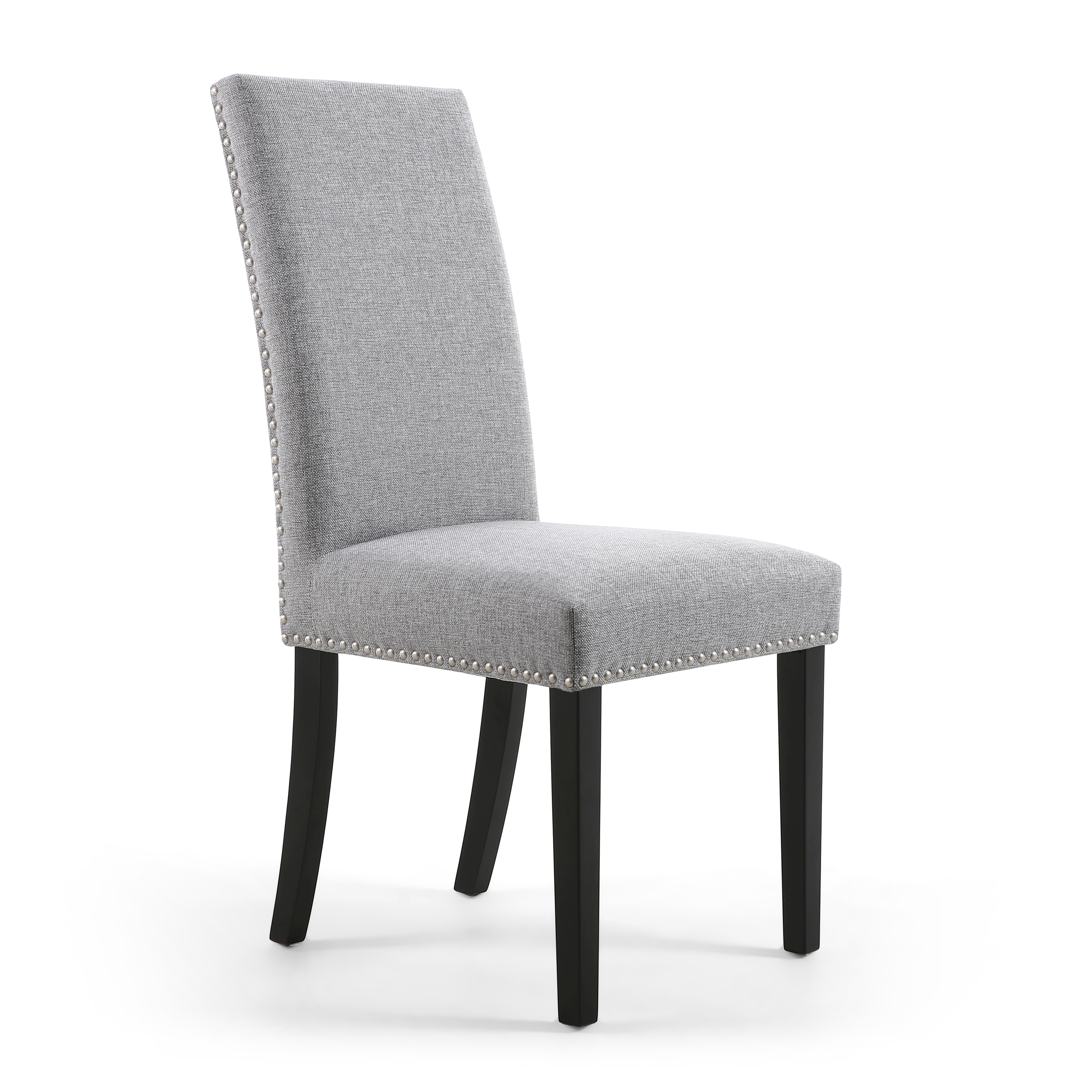 Grey linen dining chairs store